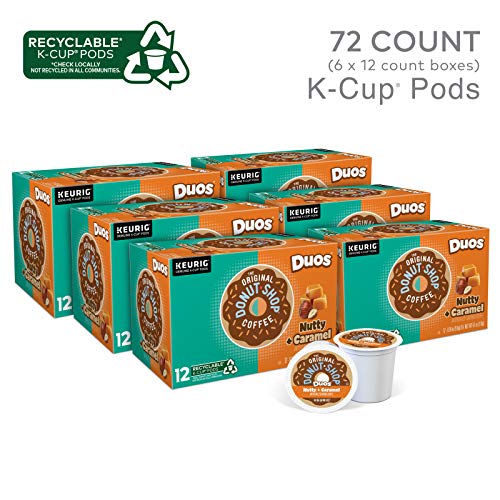 The Original Donut Shop Nutty Caramel, Single-Serve Keurig K-Cup Pods, Flavored Light Roast Coffee, 72 Count