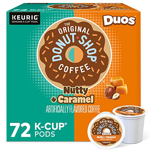 The Original Donut Shop Nutty Caramel, Single-Serve Keurig K-Cup Pods, Flavored Light Roast Coffee, 72 Count