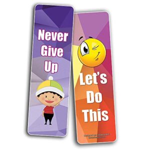 Creanoso Positive Sayings Emoji Bookmarker Cards (60-Pack) – Premium Gift Set – Awesome Bookmarks for Boys, Girls, Children – Six Bulk Assorted Bookmarks Designs – School Incentives – Wall Decal