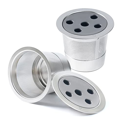 Stainless Steel Reusable K Cup For Keurig K Supreme & K Supreme Plus, BENFUCHEN Refillable K-Cups Five Holes Reusable Steel Coffee Filter Pods For K eurig K Supreme Plus Coffee Maker, 2 Pack