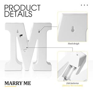 Hortsun Marry ME Light up Letters Wedding Proposal Decorations Will You Marry Me I Love U Sign Rose Petals 24 LED Love Candles Romantic Night Light for Proposal Engagement Outdoor (Red)