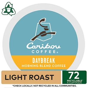 Caribou Coffee Daybreak Morning Blend, Single-Serve Keurig K-Cup Pods, Light Roast Coffee, 72 Count