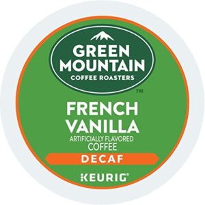 green mountain coffee roasters french vanilla decaf, single-serve keurig k-cup pods, flavored light roast coffee, 96 count