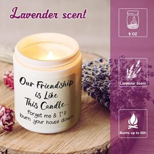 Lavender Scented Candles - Best Friend, Friendship Gifts for Women - Funny Christmas Birthday Gifts for Friends Female Sister- Going Away Gifts for Friends Moving