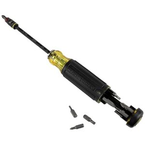 Klein Tools 32304 Screwdriver, 14-in-1 Adjustable Screwdriver with Flip Socket, HVAC Nut Drivers and Bits, Impact Rated