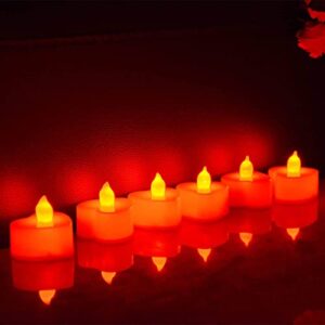 Homeleo 24PCS Red Heart Shaped Flameless Candles Lights,Romantic LED Tealight Candle with 200Pcs Artificial Flower Rose Petals for Valentines Day Decor Wedding Bedroom Decorations Table Centerpieces