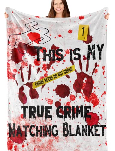 InnoBeta True Crime Gifts, True Crime Blanket, Crime Lovers Gifts, This is My True Crime Watching Blanket, Gift for True Crime Lovers, Crime Scene Lovers, Women, Men, Throw Flannel Blanket 50"x65"