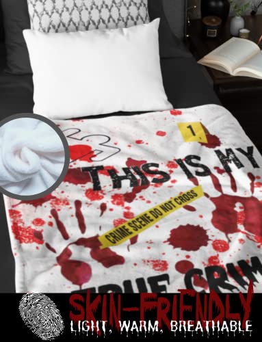 InnoBeta True Crime Gifts, True Crime Blanket, Crime Lovers Gifts, This is My True Crime Watching Blanket, Gift for True Crime Lovers, Crime Scene Lovers, Women, Men, Throw Flannel Blanket 50"x65"