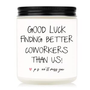 baubledazz coworker leaving gifts, funny going away gift for coworker, goodbye gifts for coworkers- scented candles for coworker, 7oz, soy wax (lavender)