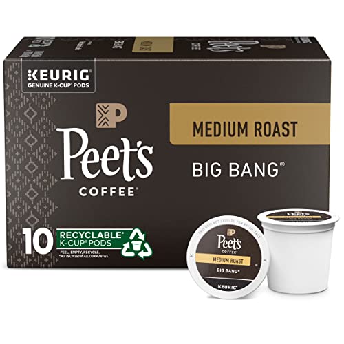 Peet's Coffee, Medium Roast K-Cup Pods for Keurig Brewers - Big Bang 10 Count (1 Box of 10 K-Cup Pods) Packaging May Vary