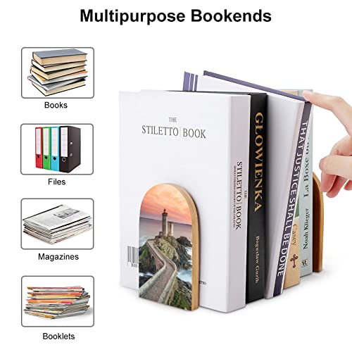 Custom Wood Book Ends for Shelves Personalized Design Bookends Add Your Photo Image Text Pack of 1 Office Book Stand Book Holders Stopper for Family Office School (8 * 12.8cm/3.1 * 5in)