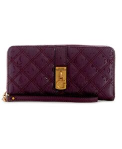 guess gaia large zip around wallet, plum