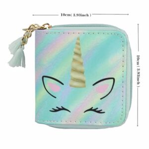 Timlee Cute Rainbow Unicorn Wallet For Girls Kids Zipper Wallet Short Clutch Bag PU Leather Purse,Christmas Gift Women Wallets (0316M)