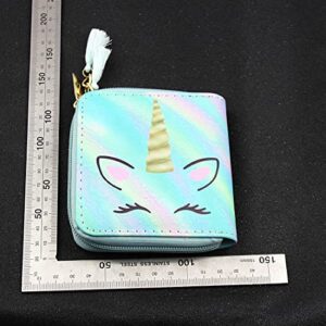 Timlee Cute Rainbow Unicorn Wallet For Girls Kids Zipper Wallet Short Clutch Bag PU Leather Purse,Christmas Gift Women Wallets (0316M)