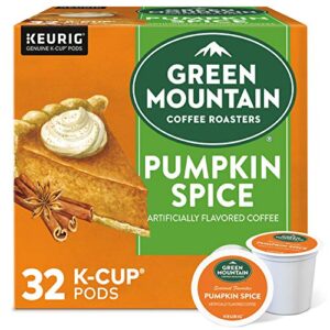 green mountain coffee roasters seasonal selections pumpkin spice, keurig single-serve k-cup pods, light roast cofee, 32 count