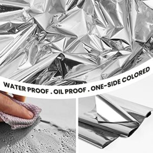 PartyWoo Silver Foil Tablecloth, 3 Pack 54 x 108 Inch Rectangle Tablecloth, Foil Tablecloth for 6 to 8 Foot Table, Metallic Table Cover, Waterproof Table Cloth for Birthday, Wedding, Party