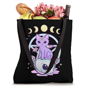 Kawaii Pastel Goth Clothing Aesthetic Witchy Cat Skull Anime Tote Bag