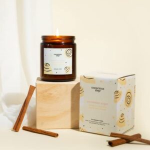 Conscious Step Natural Beeswax Scented Handmade Candle Gifts That Give Back | Cinnamon Sugar I 100% Natural, Non Toxic, Long Lasting | Every Candle Builds Homes