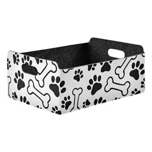 felt storage basket 099 foldable closet storage bins cat dog footprint bone collapsible fabric storage cubes for shelves for clothes toys home nursery