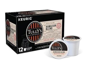 tully’s coffee hawaiian blend tully’s coffee keurig single-serve k-cup pods, medium roast coffee, 12 count