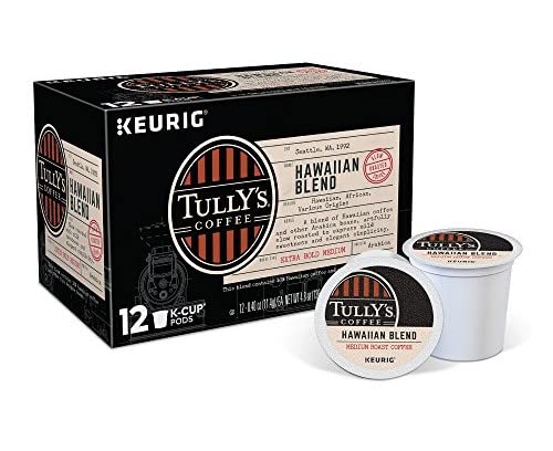 Tully's Coffee Hawaiian Blend Tully's Coffee Keurig Single-Serve K-Cup Pods, Medium Roast Coffee, 12 Count