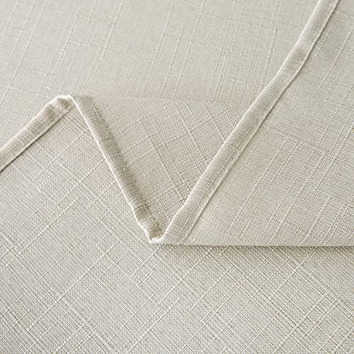 NLMUVW Faux Linen Rectangle Tablecloth Waterproof Wrinkle Resistant Textured Table Cloth Farmhouse Decorative Table Cover for Kitchen Dining and Party, 54 x 78 Inch, Ivory