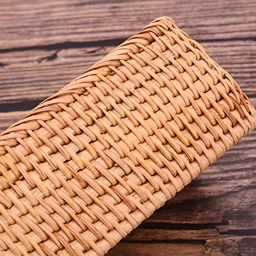 WERTSWF Wicker Baskets for Storage Organizing,Rectangular Weaving Rattan Basket Water Hyacinth Storage Baskets for Countertop Living Room Home Decor