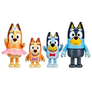 bluey – the show – 4-pack, bingo, chilli & bandit 2.5-3 inch figures