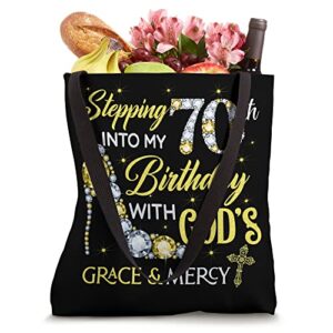 Stepping Into My 70th Birthday Gifts For Ladies Women Tote Bag