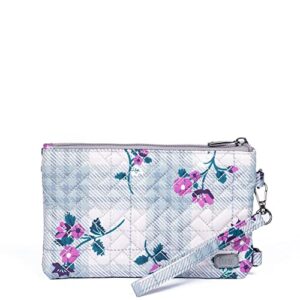 lug peekaboo pouch, plaid floral pearl