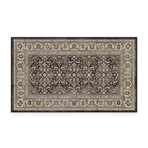 RUGGABLE Alessia Washable Rug - Perfect Vintage Area Rug for Living Room Bedroom Kitchen - Pet & Child Friendly - Stain & Water Resistant - Dark Wood 3'x5' (Standard Pad)