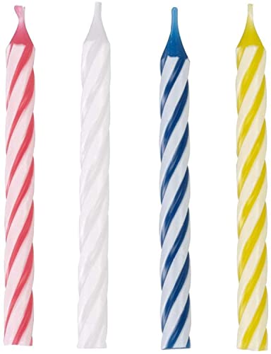 By The Cup Birthday Candles, 6-24 Count Packs in Pink, White, Blue, and Yellow (Pack of 144)