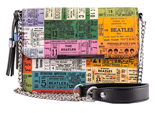 Loungefly The Beatles Ticket Stubs Pattern Crossbody Purse