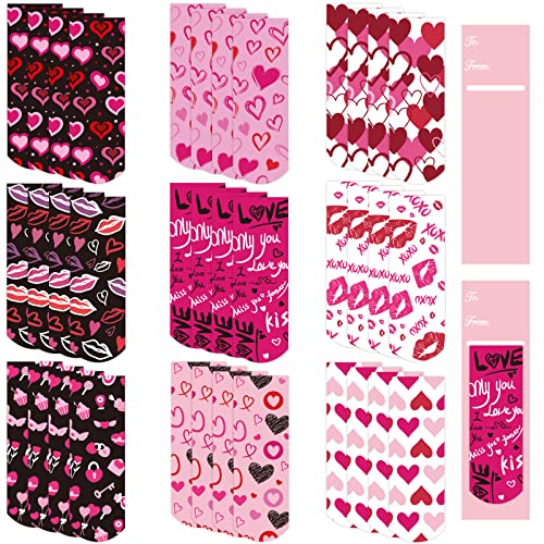 Whaline 36Pcs Valentine Magnetic Bookmark Heart Love Magnetic Page Markers 9 Designs Romantic Magnet Bookmarks for Valentine's Day Party Favors School Prizes Students Teachers Reading Gift