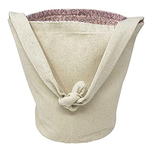 Rae Dunn Small Round Easter Canvas Tote Bag (Hoppy Easter)