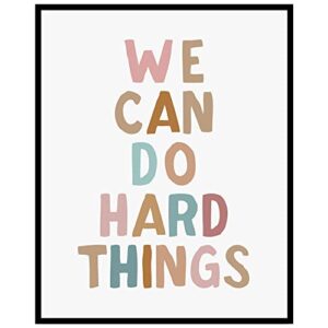 we can do hard things, kids wall art, positive classroom art, growth mindset, affirmation art, kids affirmation, positive classroom decor, positive affirmation, 8×10 inch – unframed