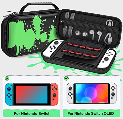 Switch Case Compatible with Nintendo Switch OLED and Nintendo Switch, Switch OLED Case - Portable Hard Shell Travel Switch Carrying Case for Switch OLED Console, Switch Case for Switch Accessories