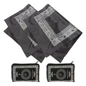 gatuida turkish rug 2pcs portable travel prayer mat with compass islamic rug prayer mat blanket muslim travel prayer mat for ramadan gifts travel gift