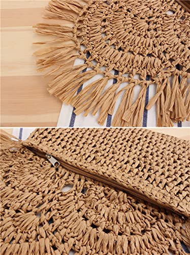 JBR Women's Cotton Crochet Tassel Shoulder Purse Bohemian Messenger Bag Handmade Beach Bag