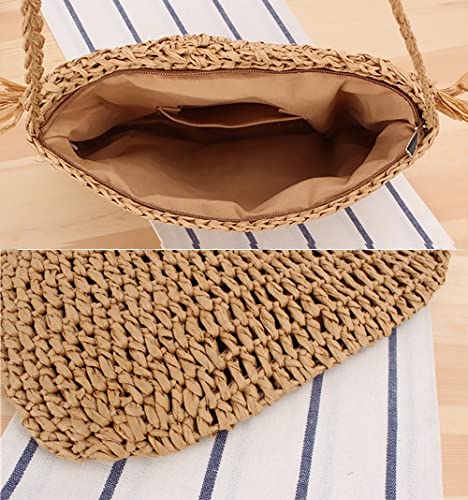 JBR Women's Cotton Crochet Tassel Shoulder Purse Bohemian Messenger Bag Handmade Beach Bag