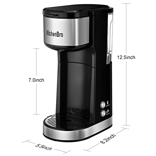 Single Serve Coffee Maker for K Cup Pod Ground Coffee,Mini Coffee Maker 2 In 1,One Cup Coffee Maker for Travel Office,Small Single Cup Coffee Maker Machine with Strength Control Self Cleaning Function