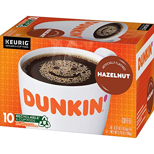 Dunkin' Hazelnut Flavored Coffee, 10 Keurig K-Cup Pods