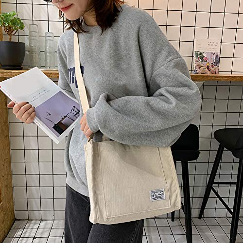 Large Tote Bag for Women,Corduroy Hobo Bag,Satchel Bags Casual Crossbody Bag for Travel