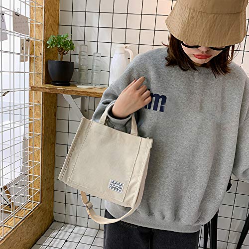 Large Tote Bag for Women,Corduroy Hobo Bag,Satchel Bags Casual Crossbody Bag for Travel