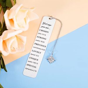 Inspirational Christian Bookmark Gifts for Women Religious Bible Verse First Communion Christening Gift for Boys Girls Teen Daughter Friends Besties Sister Graduation Christmas Birthday Easter Gifts