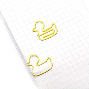 SDUSEIO 30 Pieces Funny Paper Clips Bookmark Paperclips Metal Cute Shape Clips for Students Teachers School Office Supplies Personal Document Organization Party Card Wedding Invitation,Yellow Duck