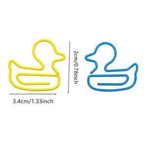 SDUSEIO 30 Pieces Funny Paper Clips Bookmark Paperclips Metal Cute Shape Clips for Students Teachers School Office Supplies Personal Document Organization Party Card Wedding Invitation,Yellow Duck