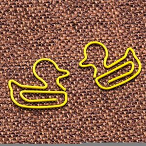 SDUSEIO 30 Pieces Funny Paper Clips Bookmark Paperclips Metal Cute Shape Clips for Students Teachers School Office Supplies Personal Document Organization Party Card Wedding Invitation,Yellow Duck