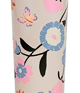 Kate Spade New York Cute Stainless Steel Mug, 24 Ounce Travel Tumbler, Double Wall Insulated Cup with Lid, Floral Garden