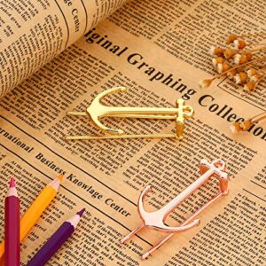 2 Pieces Bookmarks Creative Bookmark Metal Page Holder for Students Teachers Graduation Gifts School Office Supplies (Gold and Rose Gold)